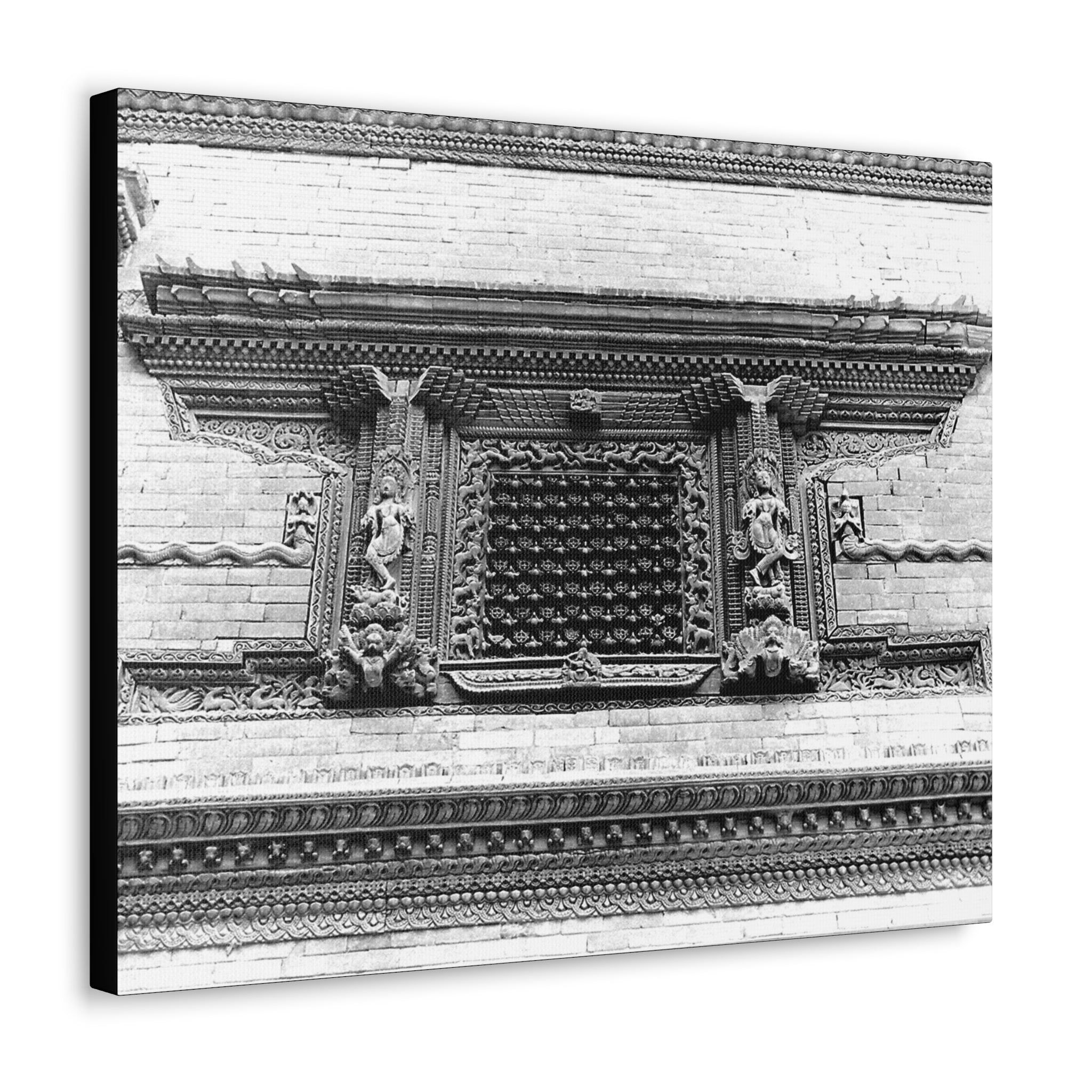 7 - Traditional Newari Window - Patan Nepal, Durbar Square - Canvas Pr ...
